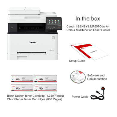 Canon i-SENSYS MF657Cdw A4 Colour Multifunction Laser Printer - PRCAMF657Cdw