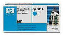 HP Q7581A Cyan Print Cartridge with ColorSphere Toner (6,000 pages)